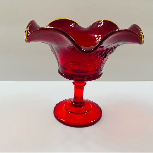 Holiday | 4 Pc Vintage Ruby Red Glass Candy Dish Bowl Pitcher | Poshmark